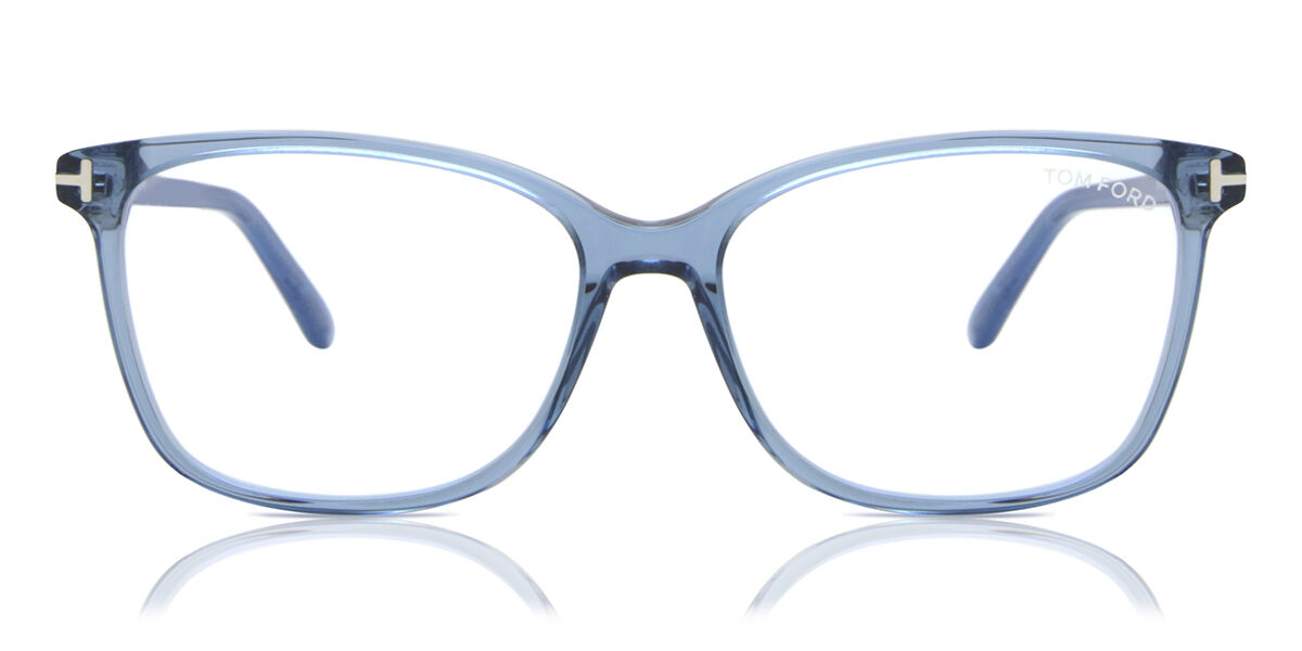 Tom Ford FT5842-B Blue-Light Block 090 Eyeglasses in Transparent Blue ...