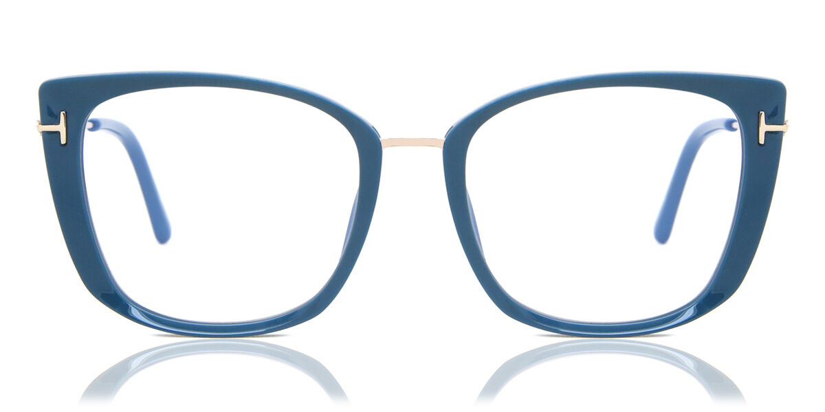 Tom Ford FT5816-B Blue-Light Block 089 Eyeglasses in Turquoise Blue ...