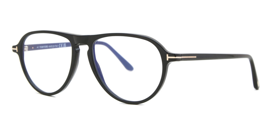 Tom Ford FT5869-B Blue-Light Block 001 Eyeglasses in Shiny Black ...
