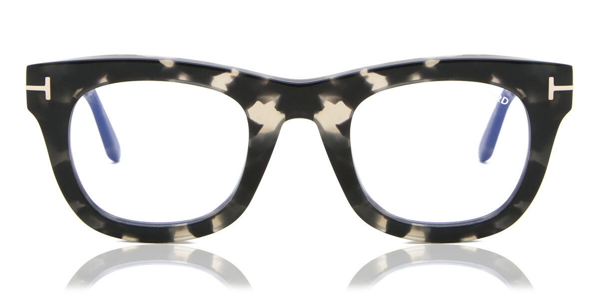 Tom Ford FT5872-B Blue-Light Block 005 Eyeglasses in Blonde Tortoise ...