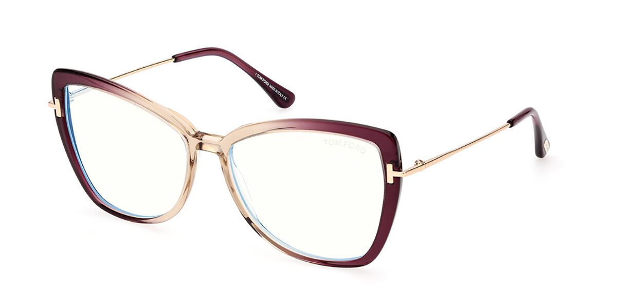 Tom Ford FT5882-B Blue-Light Block 083 Eyeglasses in Transparent Purple ...