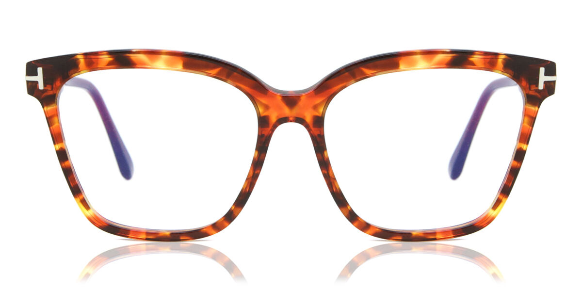 Tom Ford FT5892-B Blue-Light Block 054 Glasses Red Dark Tortoise ...