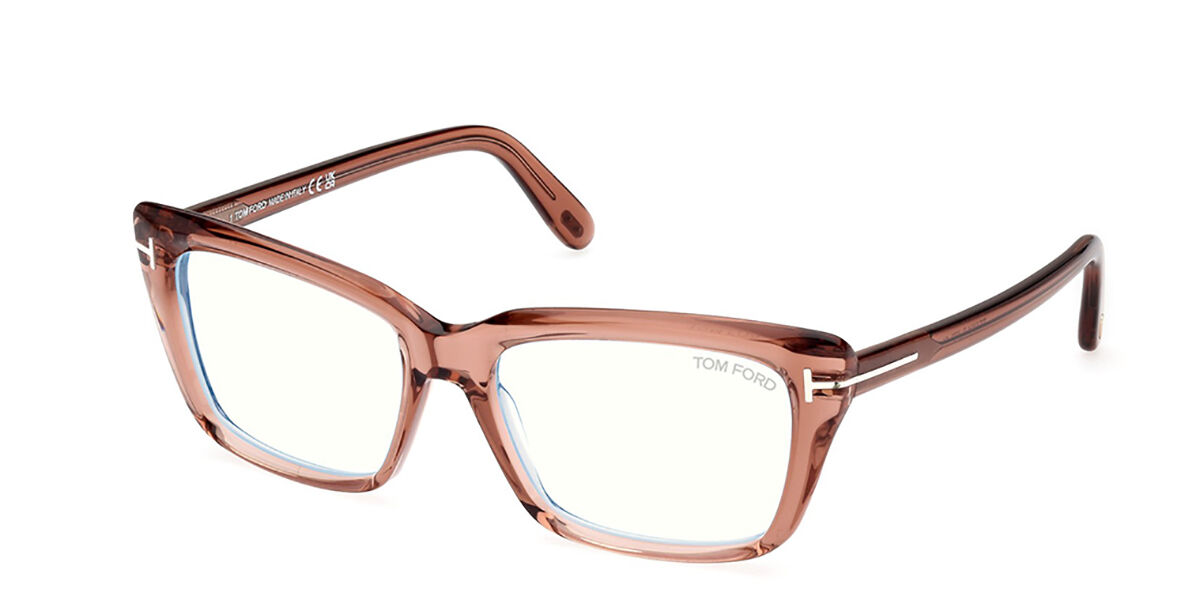 Tom Ford FT5894-B Blue-Light Block 072 Eyeglasses in Transparent Peach ...