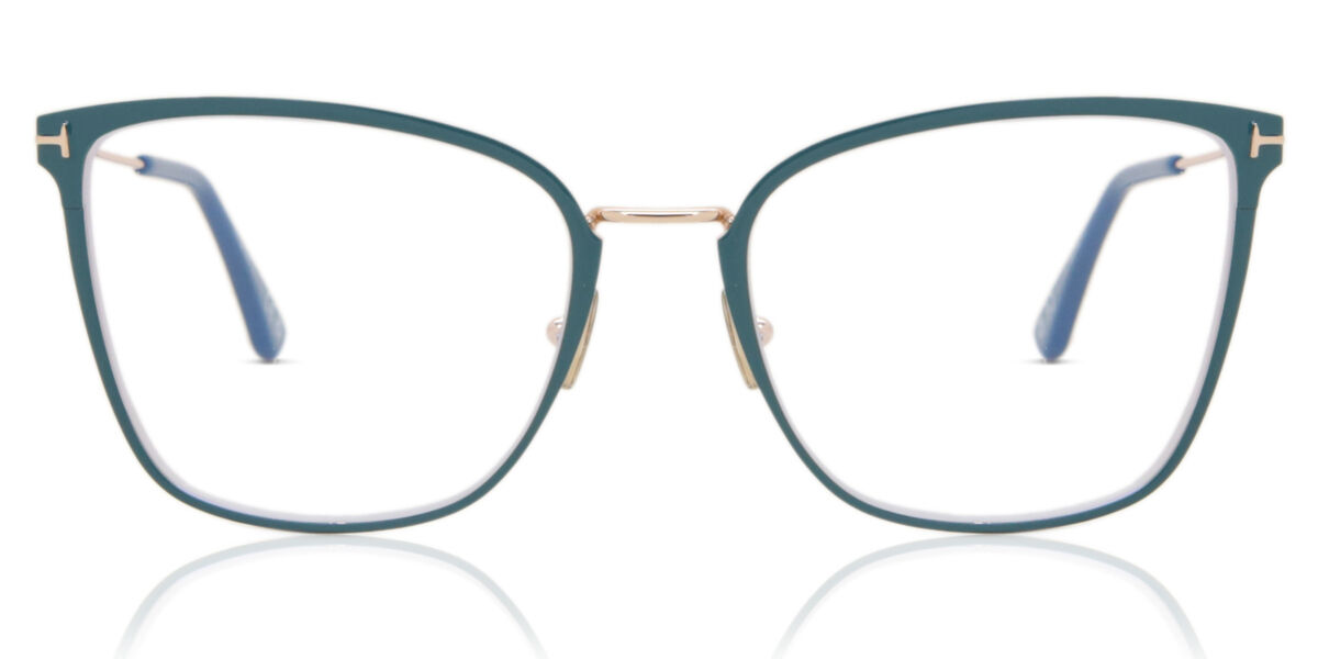 Lunettes Tom Ford FT5839-B Blue-Light Block 087 Shiny Turquoise Blue ...