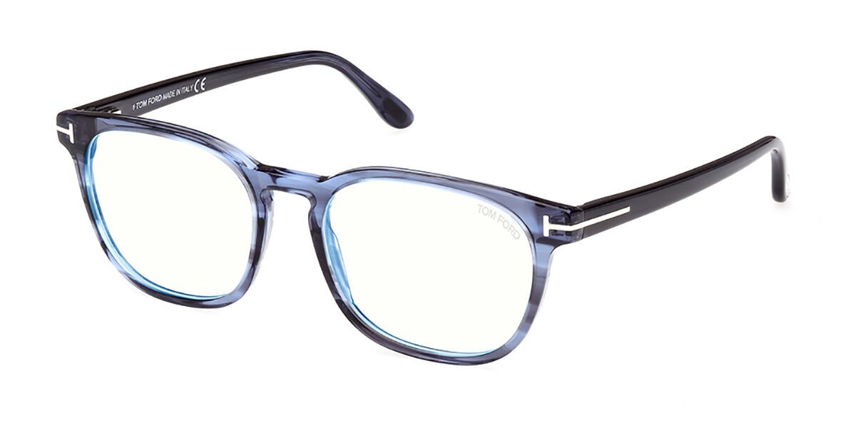 Tom Ford FT5868-B Blue-Light Block 052 Glasses Dark Tortoise ...
