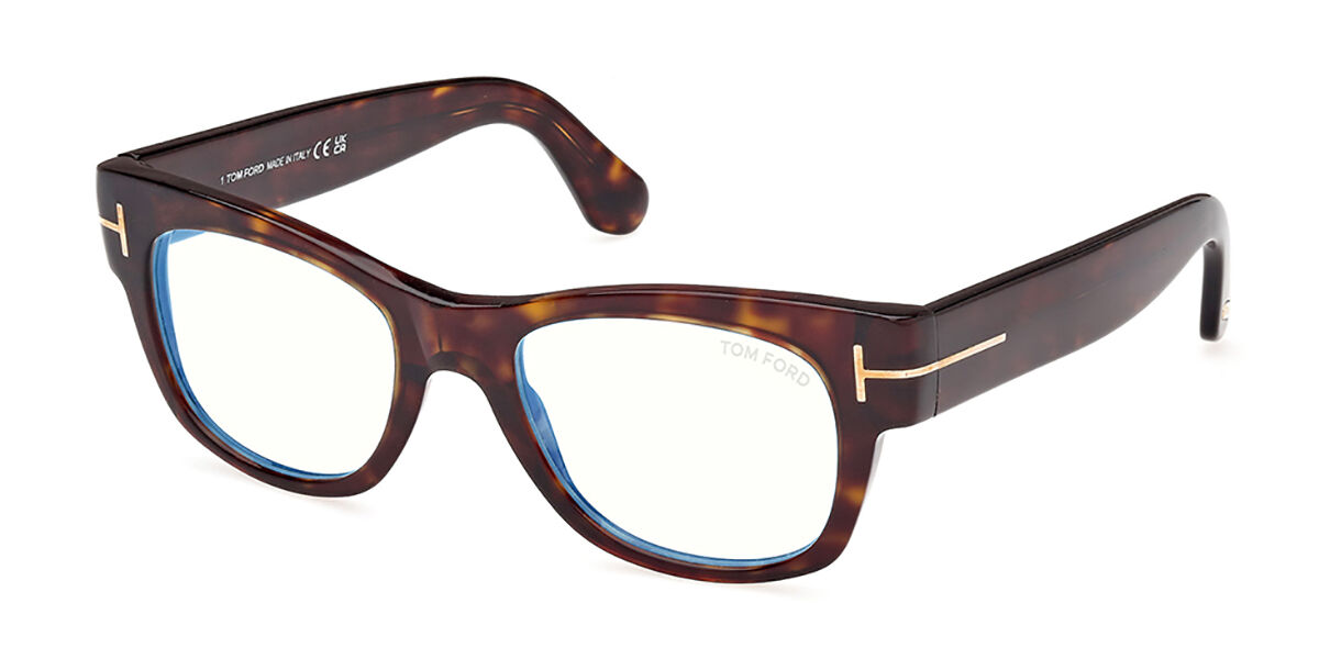 Tom Ford FT5040-B Blue-Light Block 052 Eyeglasses in Dark Tortoise ...