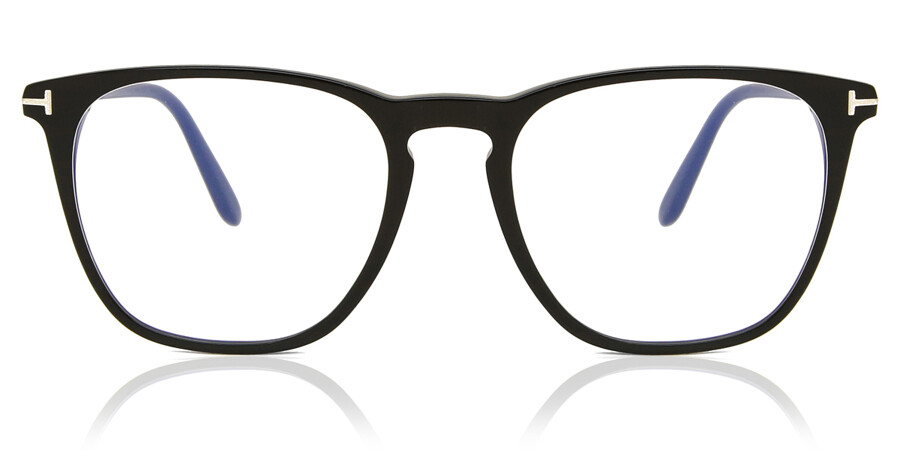 Óculos de Grau Tom Ford FT5937-B Blue-Light Block 001 Preto Brilhoso ...