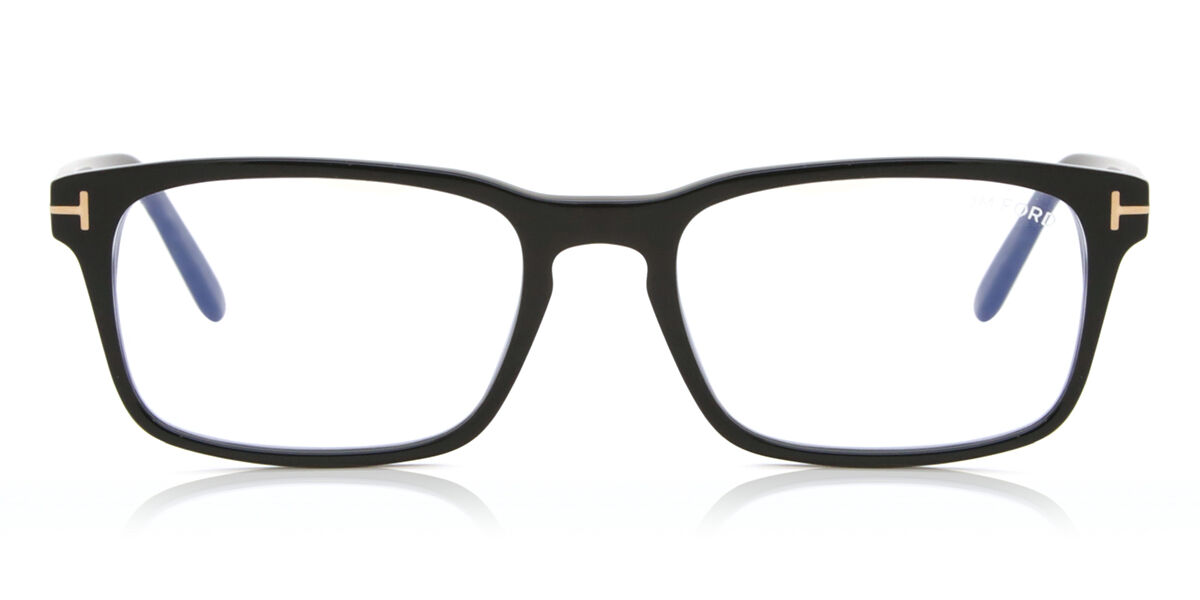 Tom Ford FT5938-B Blue-Light Block 001 Eyeglasses in Shiny Black ...