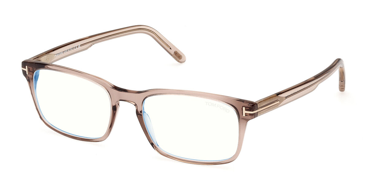 Tom Ford FT5938-B Blue-Light Block 057 Glasses Transparent Beige Brown ...