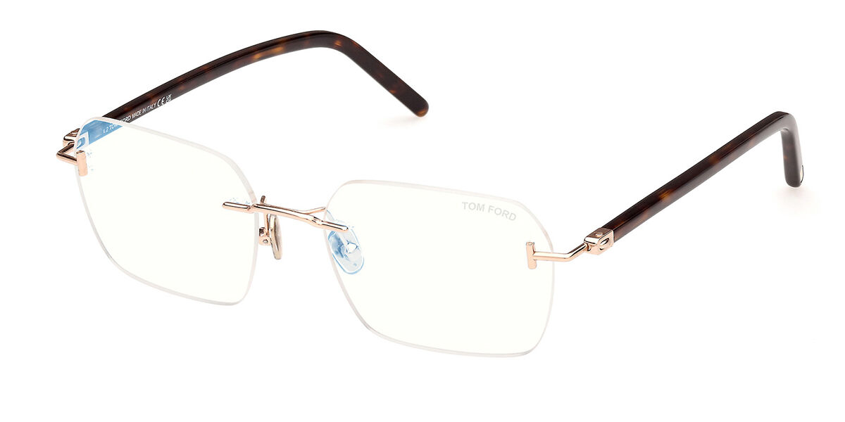 Tom Ford FT5934-B Blue-Light Block 028 Eyeglasses in Shiny Rose Gold ...