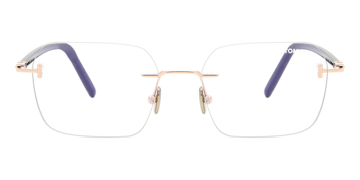 Tom Ford FT5934-B Blue-Light Block 028 Eyeglasses in Shiny Rose Gold ...