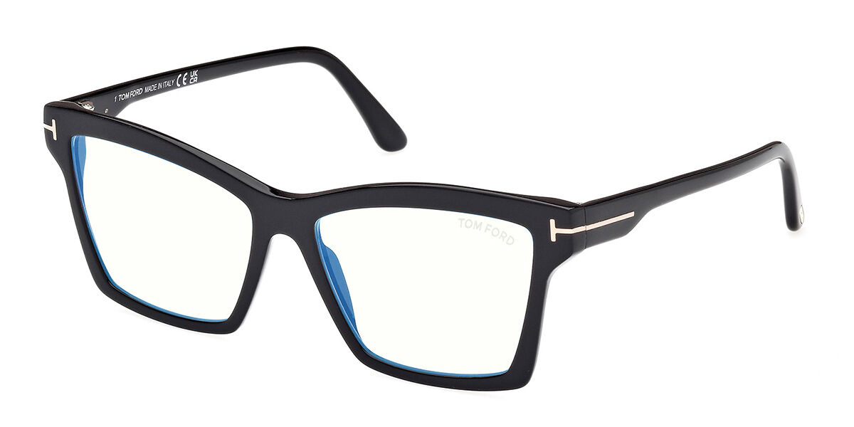 Tom Ford FT5964-B Blue-Light Block 001 Eyeglasses in Shiny Black ...
