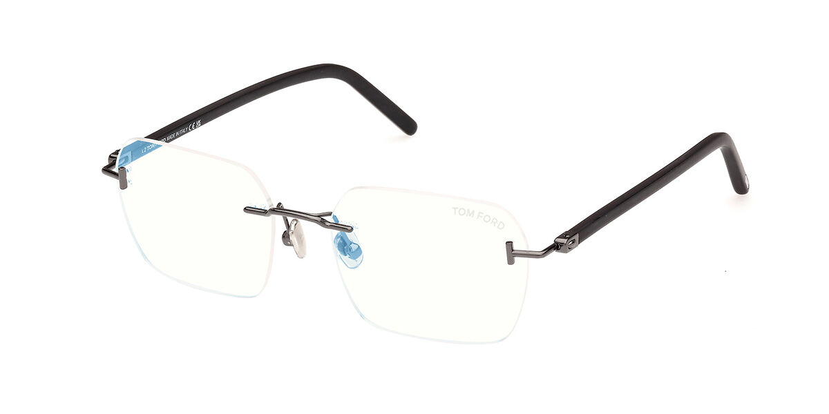 Tom Ford FT5934-B Blue-Light Block 012 Eyeglasses in Shiny Dark ...