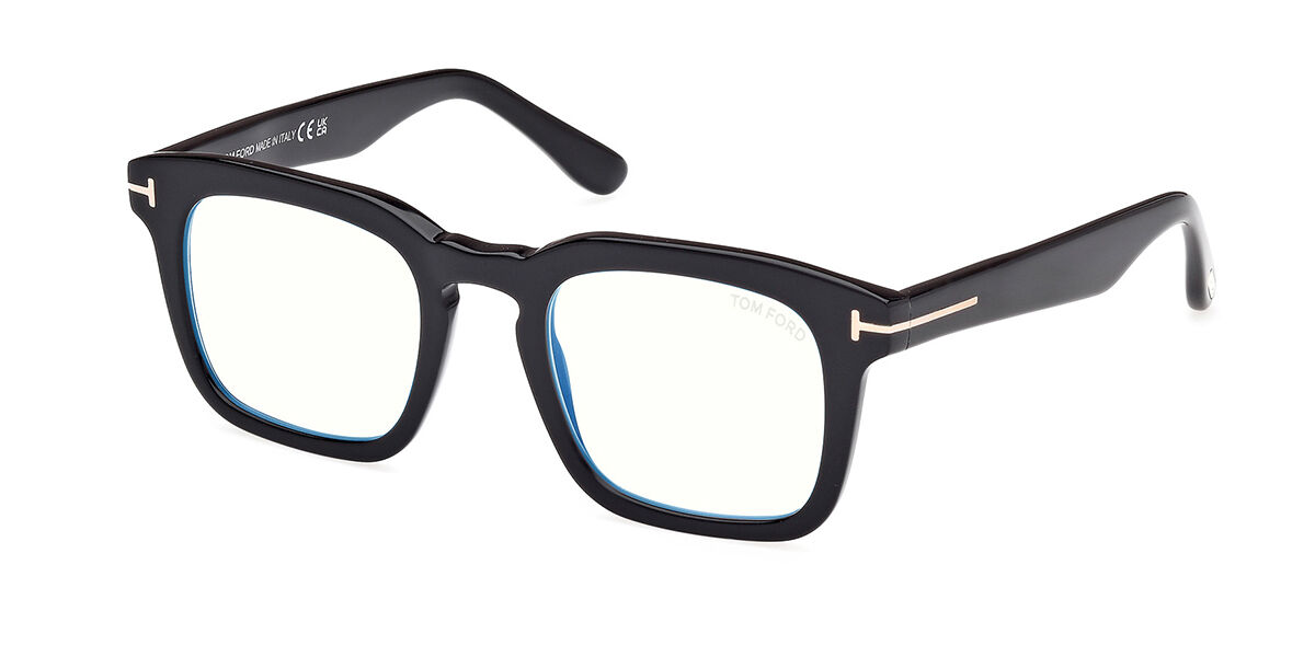 Gafas Graduadas Tom Ford FT6025-B Blue-Light Block 001 Shiny Black ...
