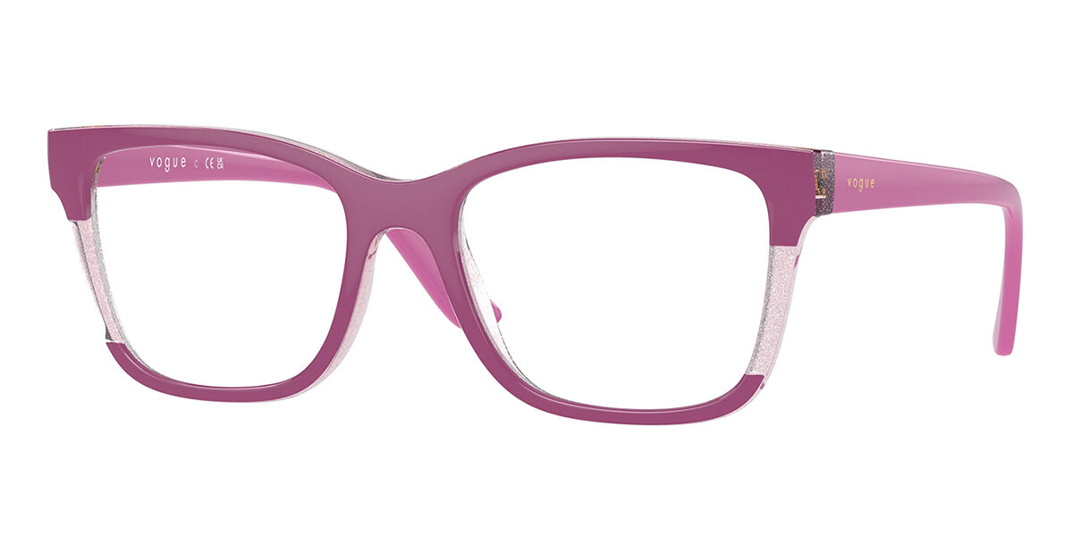 Vogue Eyewear VO5556 3142 Square Fuchsia On Transparent Pink Glitter ...