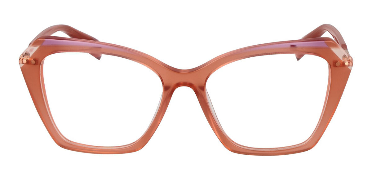 Bulget BG6498 P04 Cat Eye Opaque Peachy Pink Purple Laminate Eyeglasses ...
