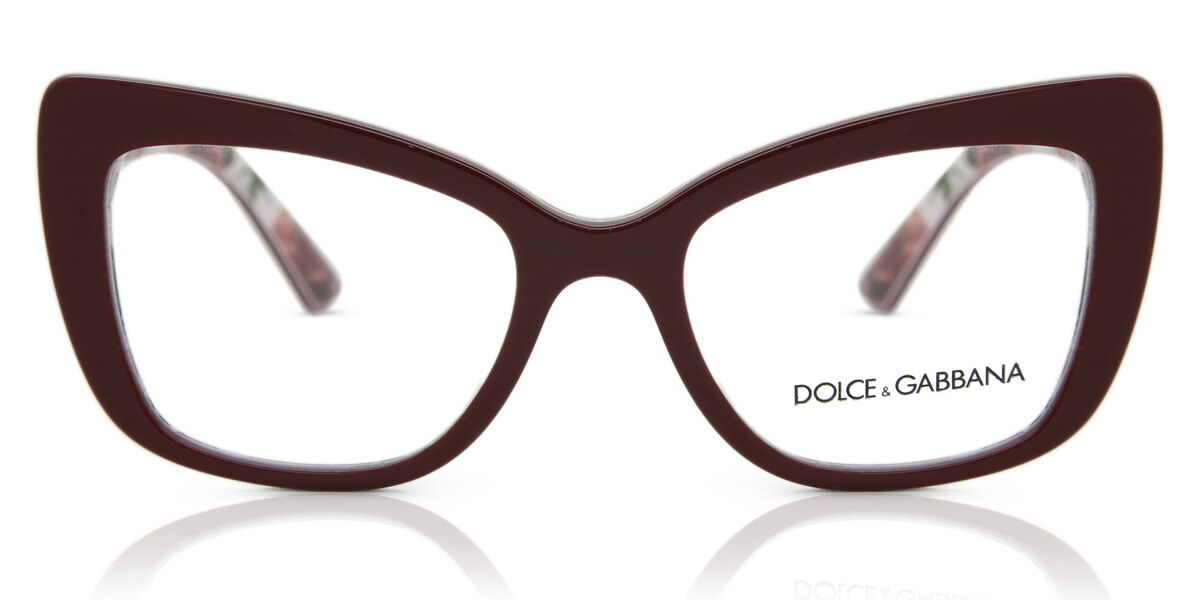 Dolce & Gabbana DG3308 3202 Eyeglasses in Bordeaux/Rose And Peony ...