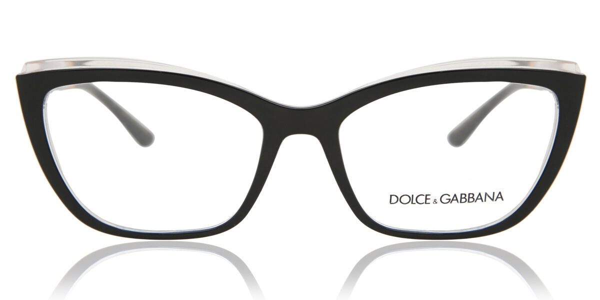 Dolce & Gabbana DG5054 675 Glasses Black/Clear | VisionDirect Australia