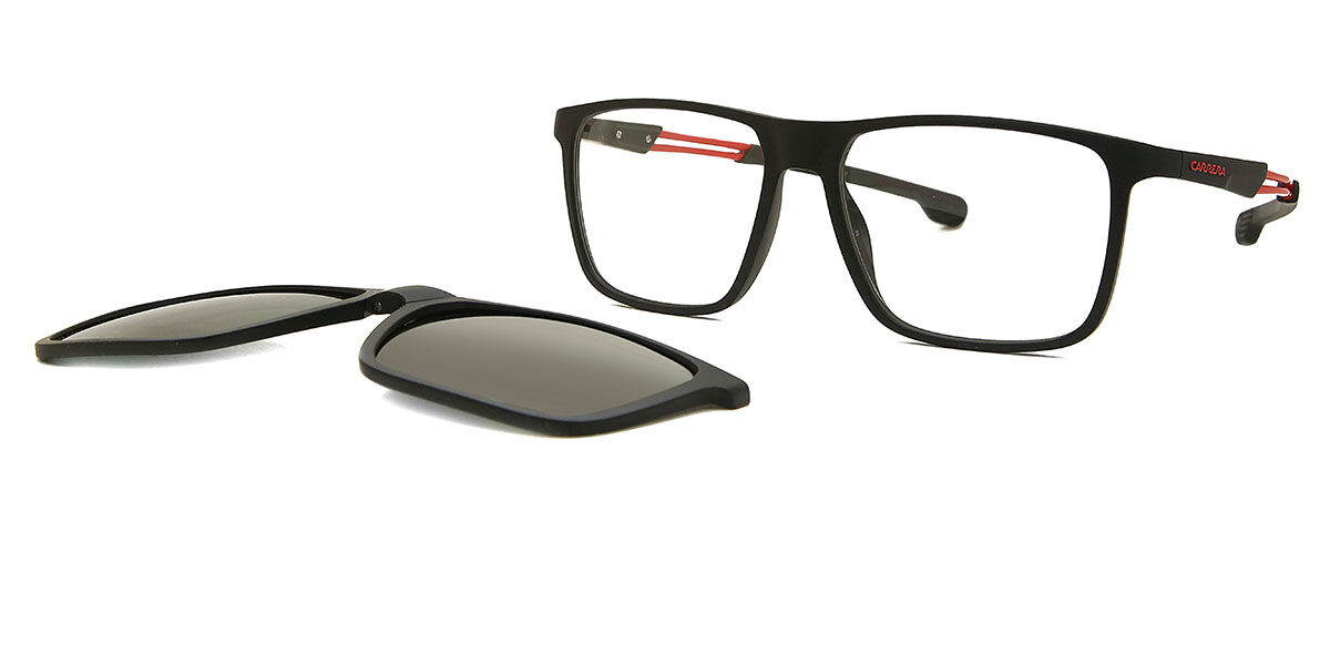 Carrera CA 4020/CS with Clip-On BLX/UC Rectangle Matte Black Eyeglasses ...