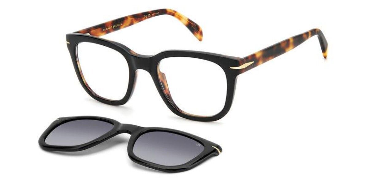 David Beckham DB 7043/CS with Clip-On WR7/LB Glasses Black On Tortoise ...