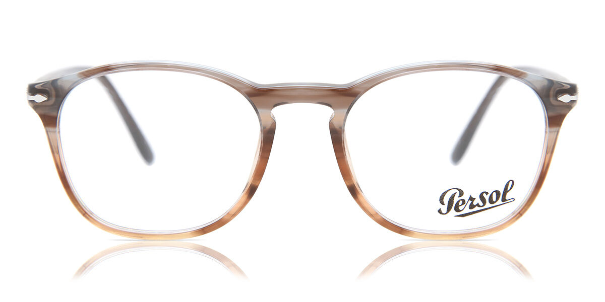 Persol PO3007V 1137 Eyeglasses in Striped Grey Brown | SmartBuyGlasses USA