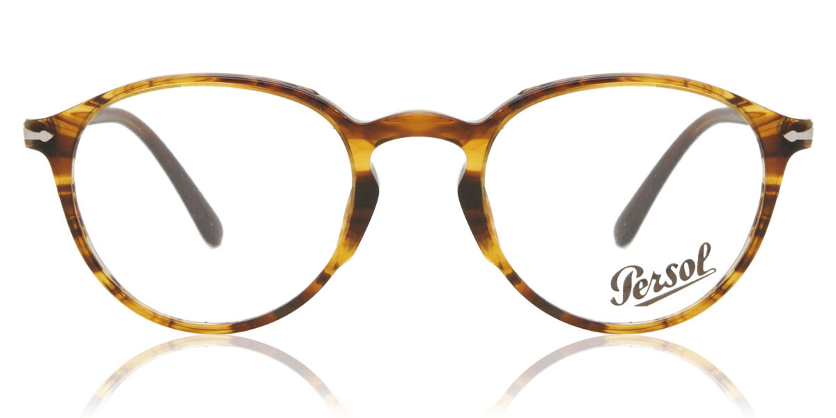 Persol PO3218V 1157 Glasses Striped Brown | SmartBuyGlasses New Zealand