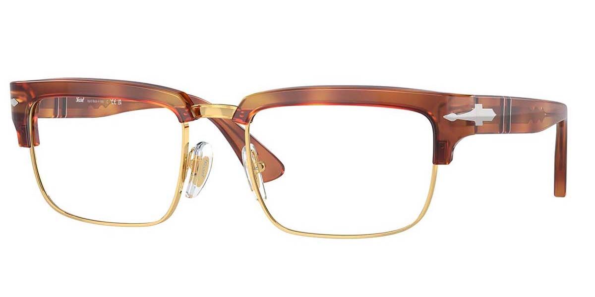 Persol PO3354V 96 Eyeglasses in Transparent Sienna Brown/Gold | SmartBuyGlasses USA