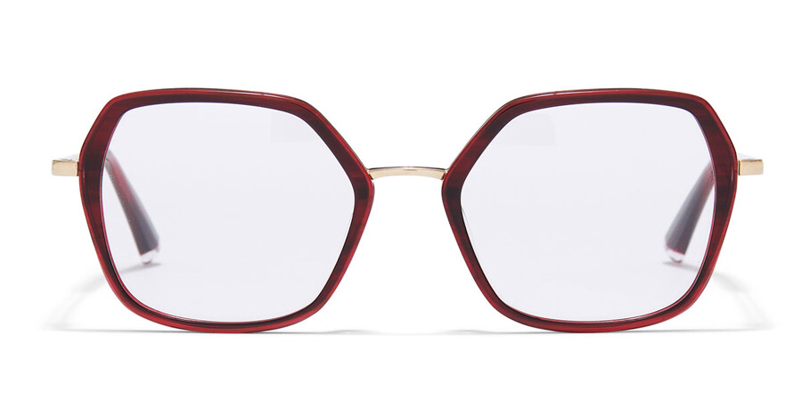 Taylor Morris TM022 C2 Geometric Transparent Burgundy/Gold Frame ...
