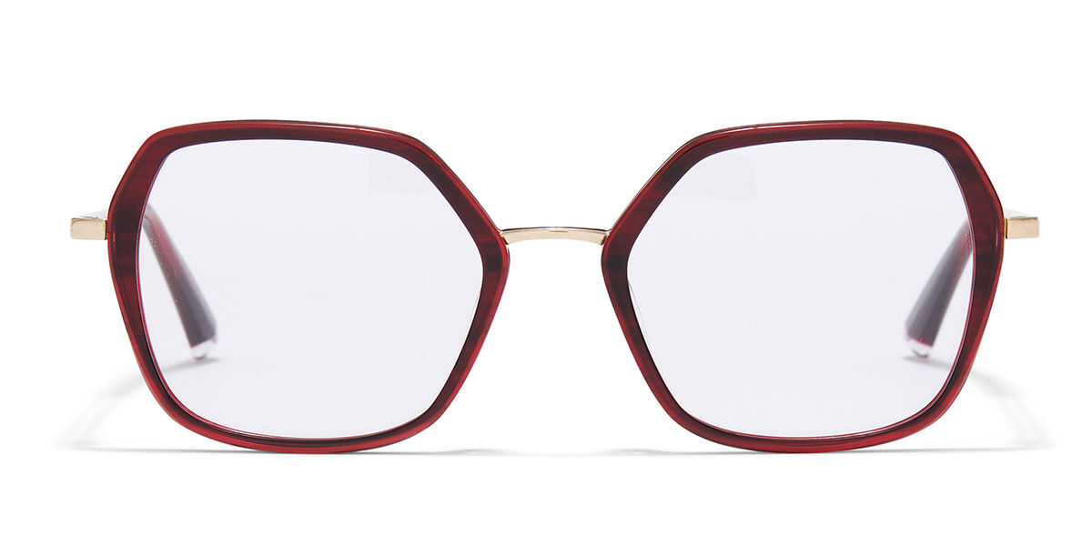 Taylor Morris TM022 C2 Geometric Transparent Burgundy/Gold Frame ...