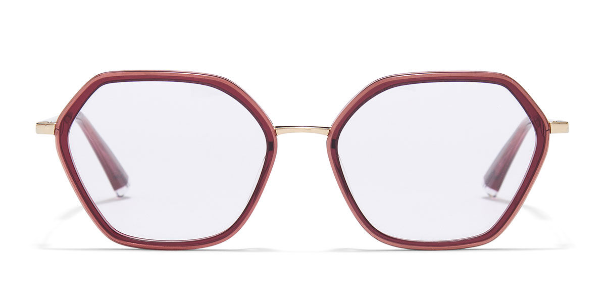 Taylor Morris TM023 C3 Geometric Transparent Burgundy Frame Eyeglasses ...