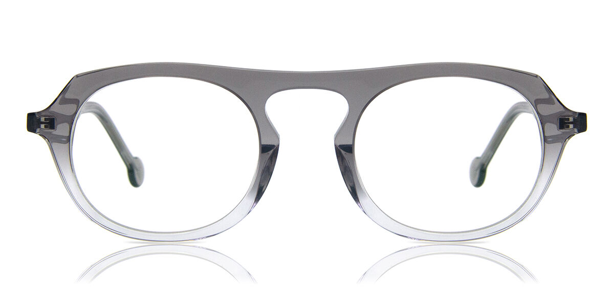 LA Eyeworks Curly 1008 Eyeglasses in Transparent Dark Grey Clear ...