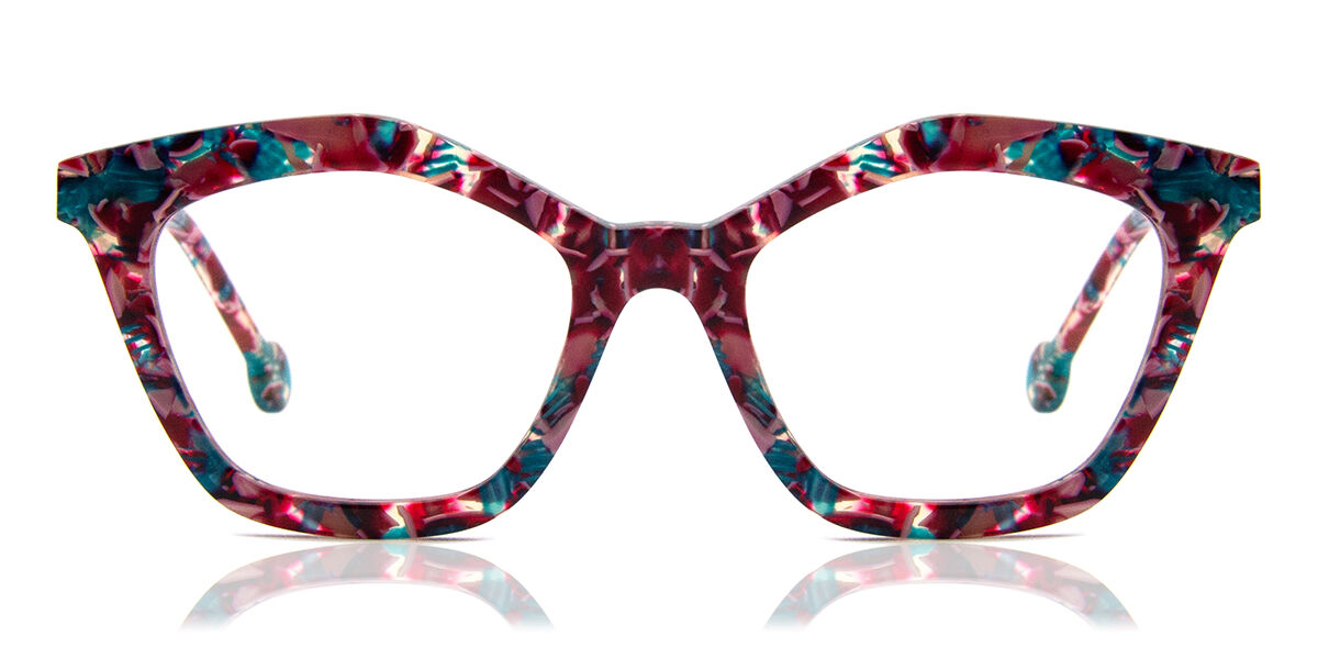 LA Eyeworks Ronette 608 Geometric Blue Red Pink Eyeglasses ...