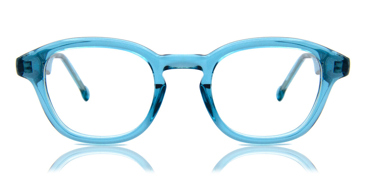 LA Eyeworks Gilroy 1024 Eyeglasses in Transparent Blue | SmartBuyGlasses USA