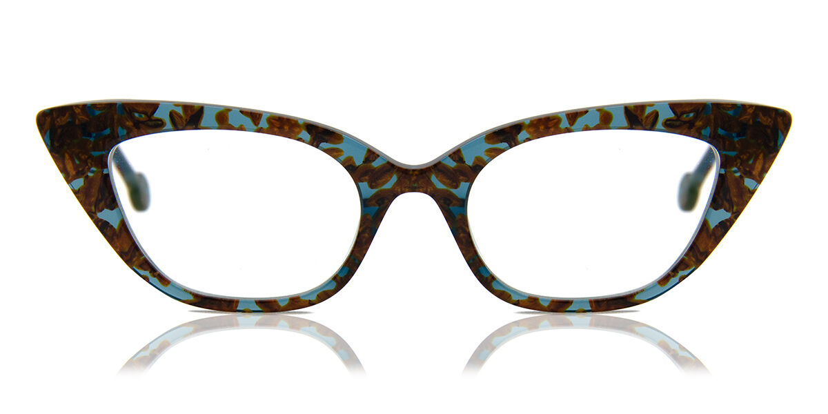 LA Eyeworks Trellis 633 Eyeglasses in Transparent Blue Brown ...