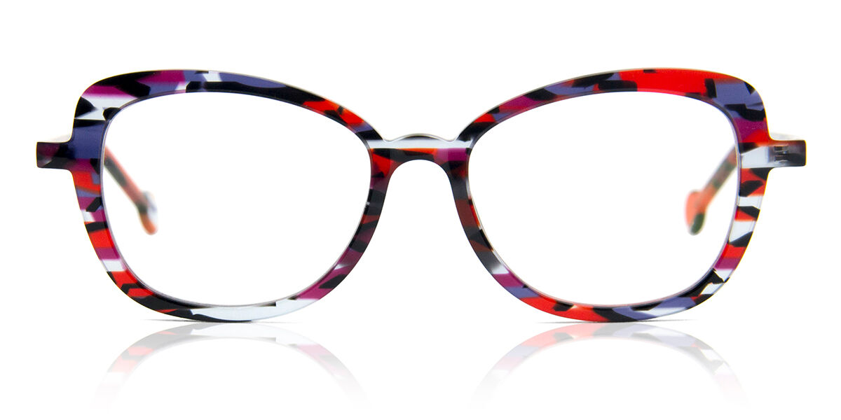 LA Eyeworks Wren 985 Eyeglasses in Abstract Red Blue White ...
