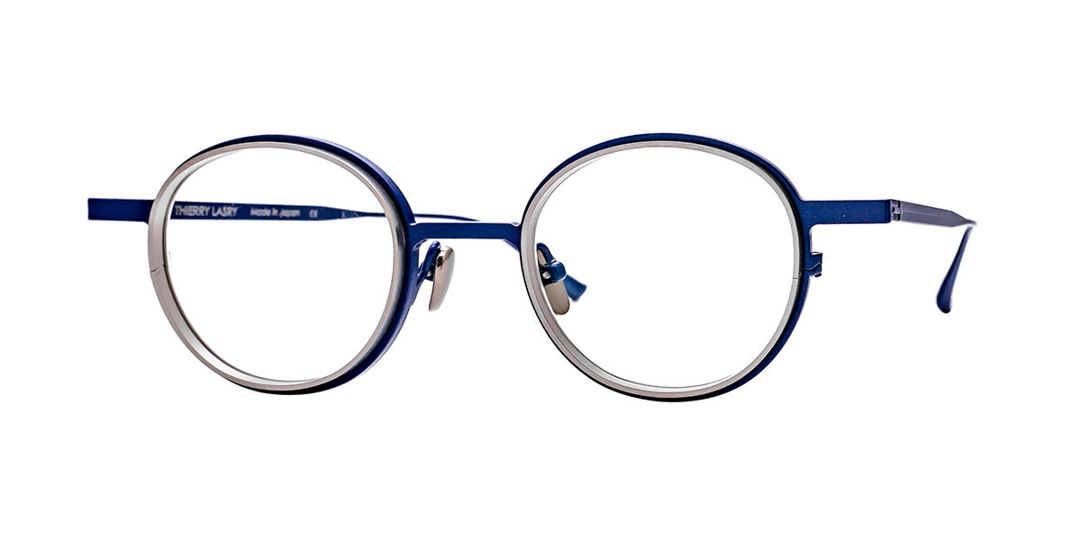 Thierry Lasry Genety 386 Glasses Matte Electric Blue Silver ...