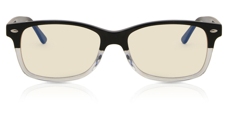 Swanwick Classic Day Blue-Light Block Two-Tone Eyeglasses in Two-Tone Black Clear ...