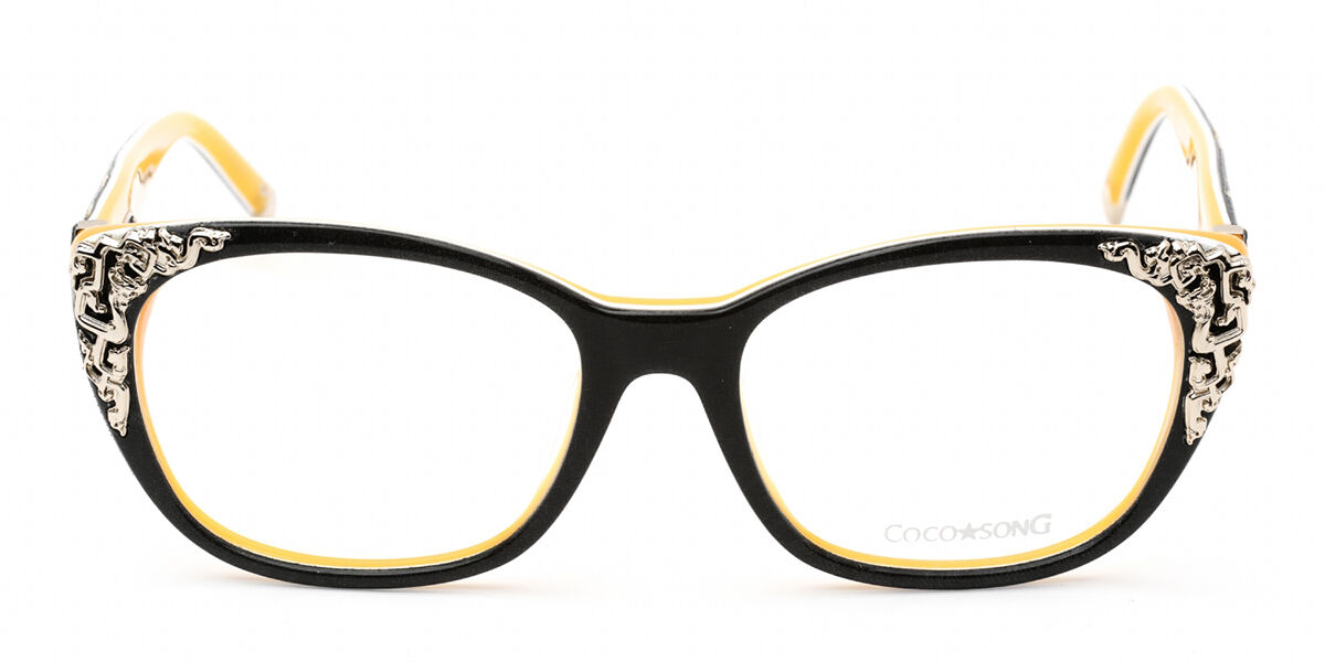 Coco Song Lucky Dragon CV095 C1 Eyeglasses in Pattern Black Gold ...