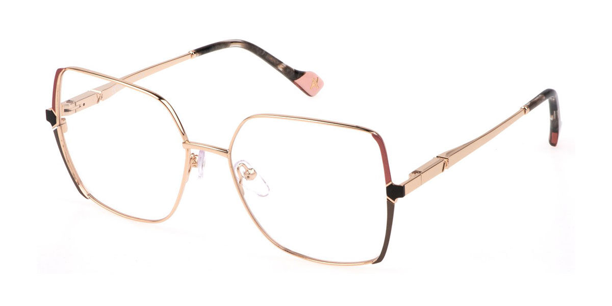 Yalea VYA088 GERTY 0300 Eyeglasses in Red Tan Rose Gold ...