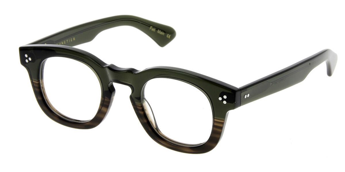 Gafas Graduadas Lesca CARD 56 Shiny Faded Khaki Green Brown Horn | SmarBuyGlasses US