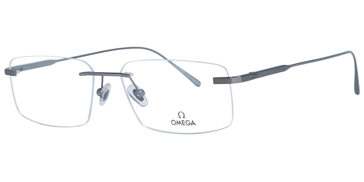 Omega OM5037 016 Glasses Shiny Palladium Silver | VisionDirect Australia
