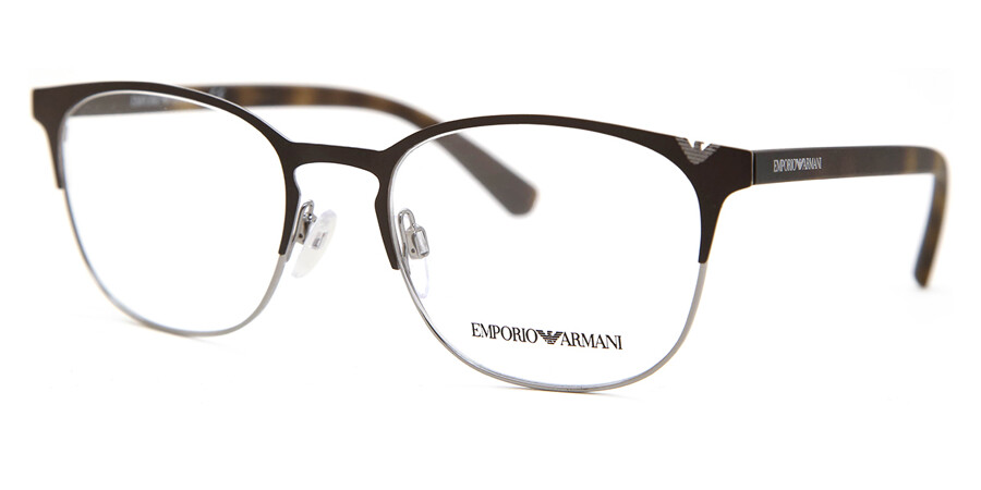 Emporio Armani EA1059 3179 Oval Matte Brown/Gunmetal Eyeglasses ...