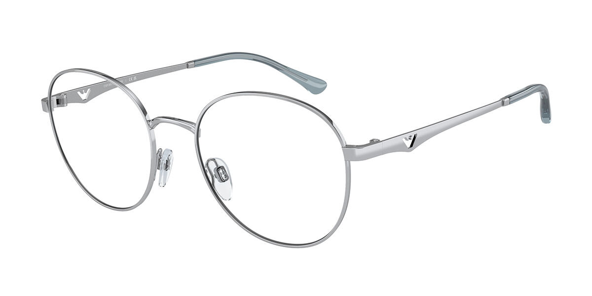 Emporio Armani EA1144 Asian Fit 3015 Eyeglasses in Shiny Silver ...