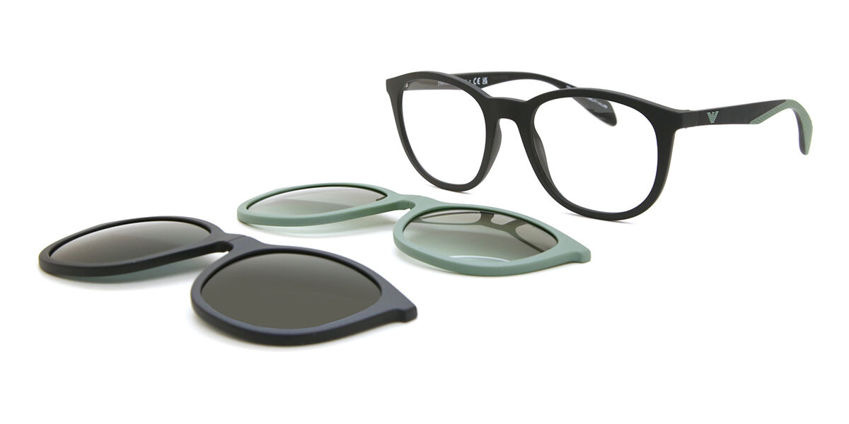 Emporio Armani EA4211 With Clip-On 50011W Oval Preto Fosco óculos ...