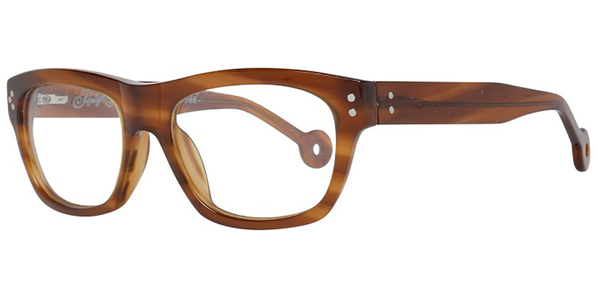 Hally & Son HS504 04 Glasses Striped Brown Horn | VisionDirect Australia