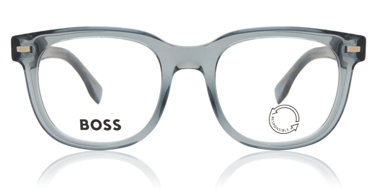 Boss 1444/N ZI9 Eyeglasses in Transparent Teal Blue | SmartBuyGlasses USA