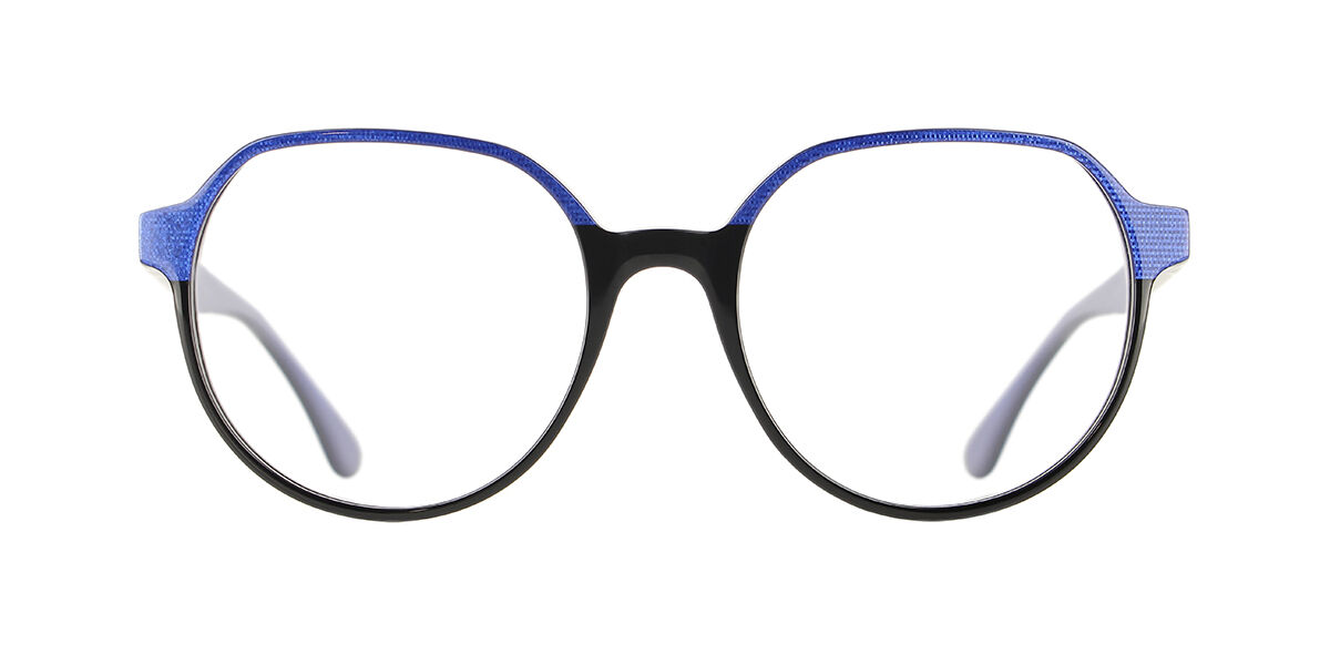 VANNI V1656 A941 Oval Black Top Blue Micropixel Pattern Eyeglasses ...