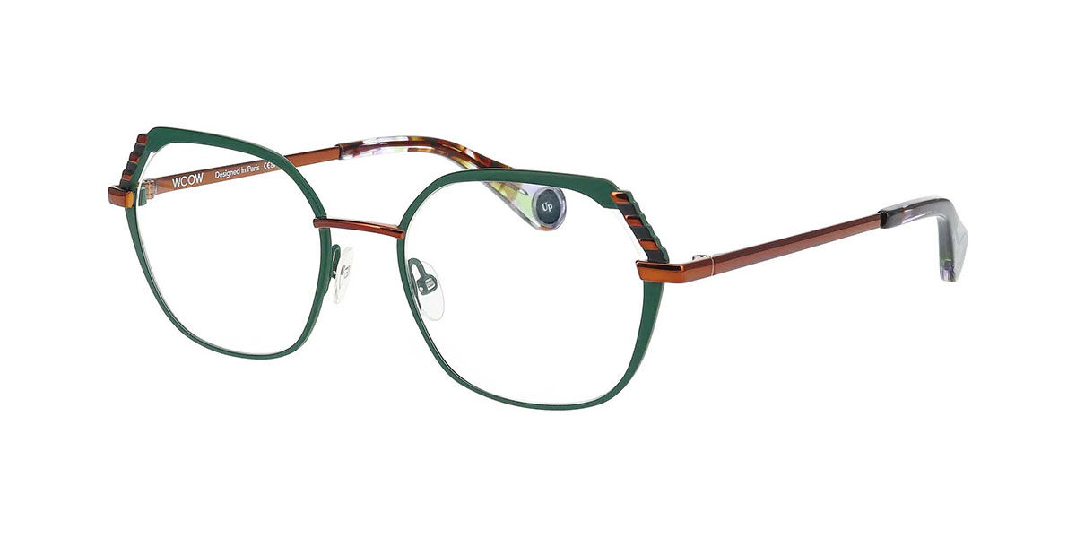 WOOW LEVEL UP 1 0017 Geometric Forest Matte Green/Rust Eyeglasses ...