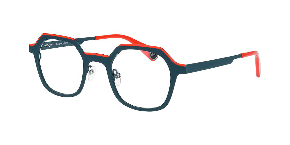 WOOW CHECK MATE 1 930 Square Petrol Blue/Red Eyeglasses | Vision Direct ...