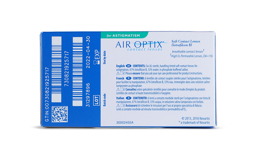 Air Optix for Astigmatism 6 Pack Daily Disposable Contacts ...
